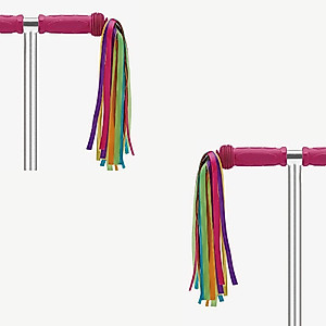 ABSOAR Cycling Colorful Bike Streamer Girls Boys Kids Bicycle Tassel Ribbon Handlebar Scooter Streamers 2 Pairs, Rainbow