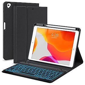 BLUTLOTUS for iPad 9th Generation Case with Keyboard 10.2 Inch - Backlit Wireless Detachable Folio Keyboard Cover with Pencil Holder for iPad 8th Gen/7th Gen/iPad Pro 10.5"/iPad Air 3rd Gen (Black)