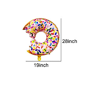 2PCS Donut Balloons Birthday Party Decorations Doughnut Foil Aluminum Balloon for Baby Shower Happy Birthday Graduation Party Supplies