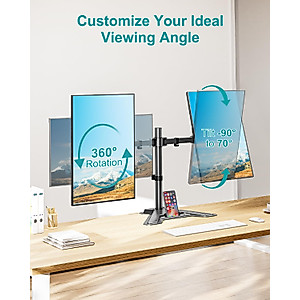 MOUNT PRO Dual Monitor Stand - Free Standing Full Motion Monitor Desk Mount Fits 2 Screens up to 27 inches,17.6lbs with Height Adjustable, Swivel, Tilt, Rotation, VESA 75x75 100x100