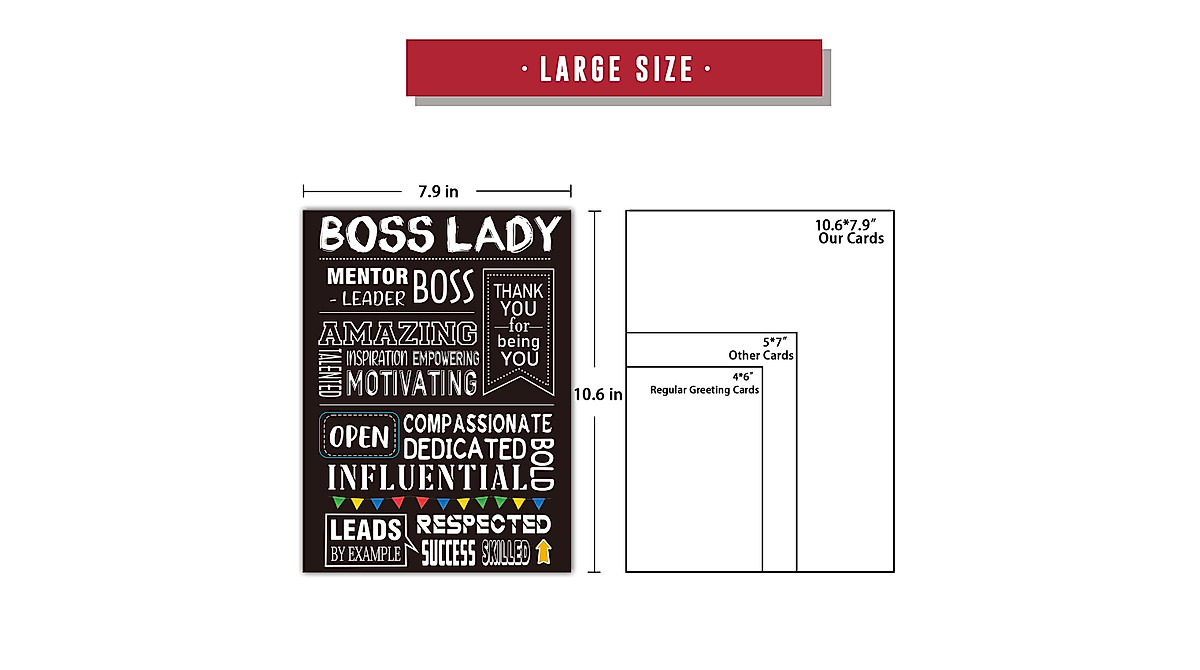 Funny Large Boss Lady Card - Perfect Boss Day Gift for Her