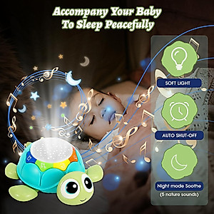 Petmundo Crawling Snail Baby Toy, Walking Tummy Time Toy for Babies Dancing Early Learning Educational Toys, Interactive Musical Light up Toys Moving Toddler Kids Infants (Green)