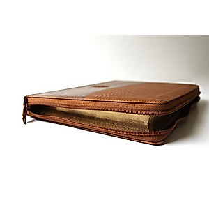 Biblia Reina Valera 1960 Tamaño grande, letra grande piel canela con cremallera / Spanish Holy Bible RVR 1960. Large Size Large Print Brown Leather with Zipper