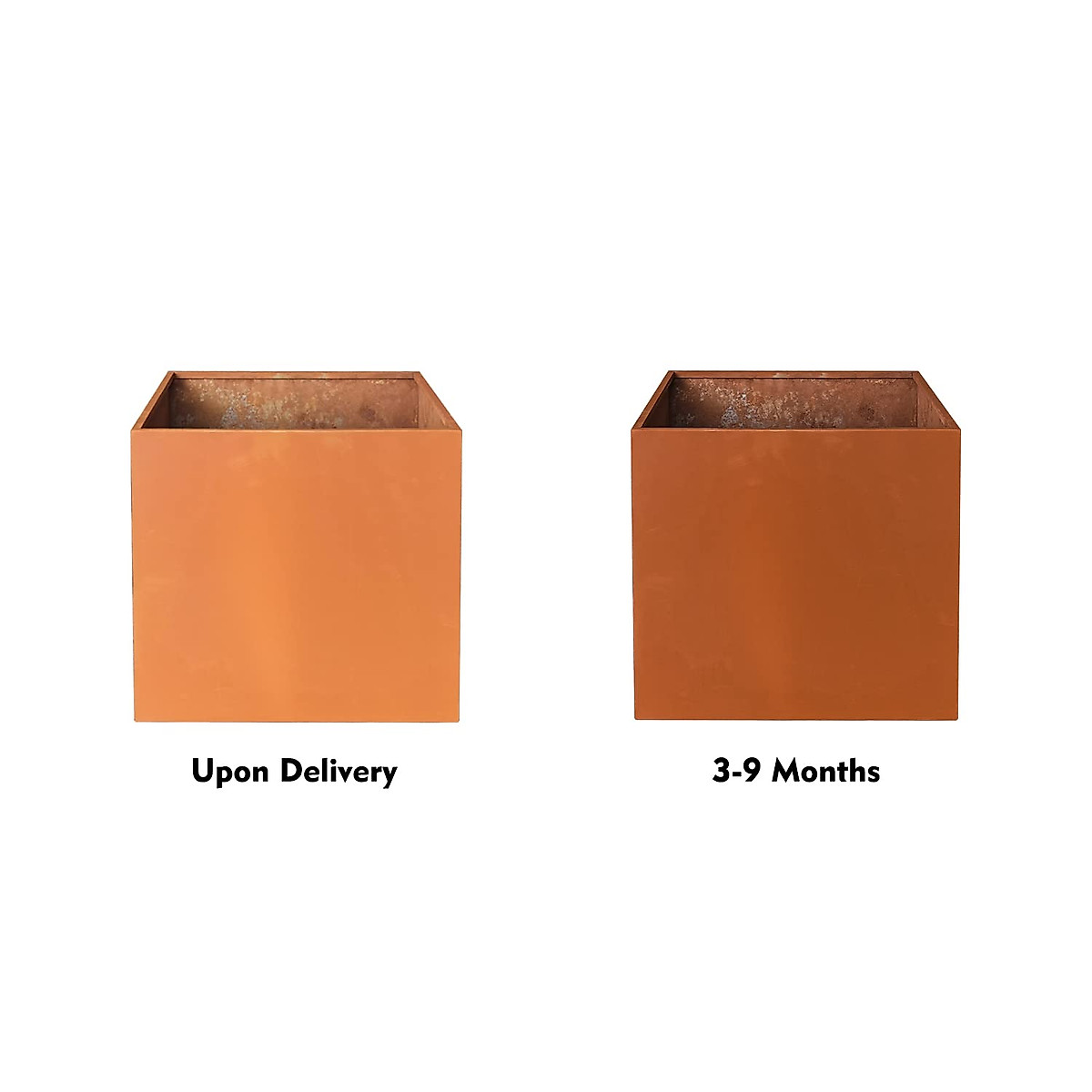 GZGNEEVL Corten Steel Planter Box Metal Square Planters Steel Large Planter Outdoor Tall Plant Durable Antique Detached for Commercial Residential Patio Deck and Backyard 26 Inch