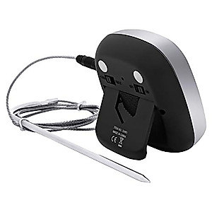 Escali Touch Screen LCD Display Digital Timer Oven Safe Stainless Steel Probe with Temperature Alert, Black