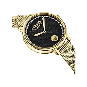 Versus Versace Womens Crystal Gold 36 mm La Villette Bracelet Watch VSP1S3821
