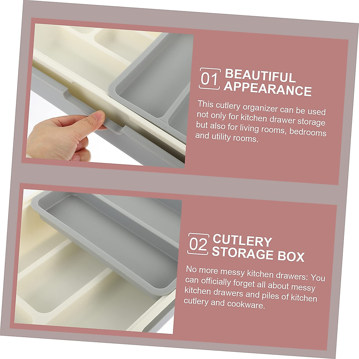 Cabilock 1 Set household utensil case portable utensil storage holders household cutlery organizer household products tableware Finishing tray drawer cutlery organizer Chopsticks