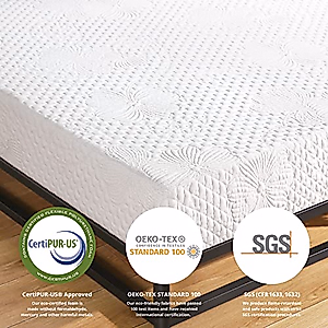Olee Sleep 8 in Solar Memory Foam Mattress Queen 08FM01Q White