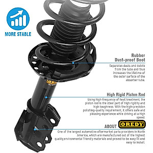 OREDY 4PCs Set Front & Rear Struts for 2007 2008 2009 2010 2011 Honda CR-V CRV - 172497L 172497R 272491 272492