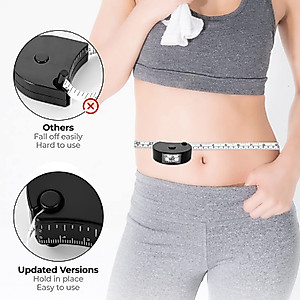 Body Tape Measure, Body Measuring Tape for Weight Loss, Fitness, Bodybuilding. Lock Pin, Retractable Soft Sewing Tape for Tailors, Measures Body Part Circumferences by Single Hand, 60Inch/150cm, 3 PCS