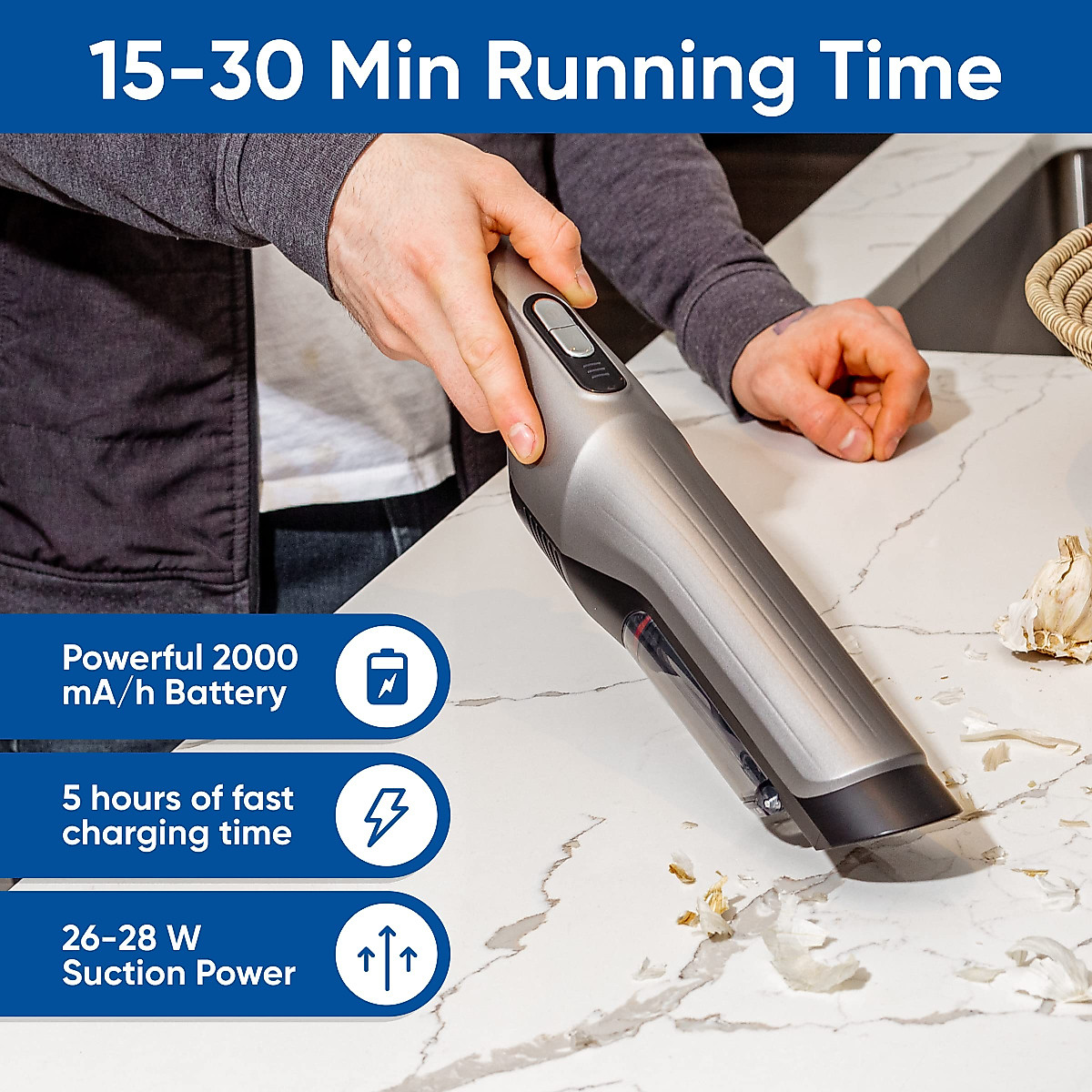 BRITECH Cordless Lightweight Stick Vacuum Cleaner, 300W Motor for Powerful Suction 40min Runtime, LED Display Screen & Headlights, Great for Carpet Cleaner, Hardwood Floor & Pet Hair (Red)