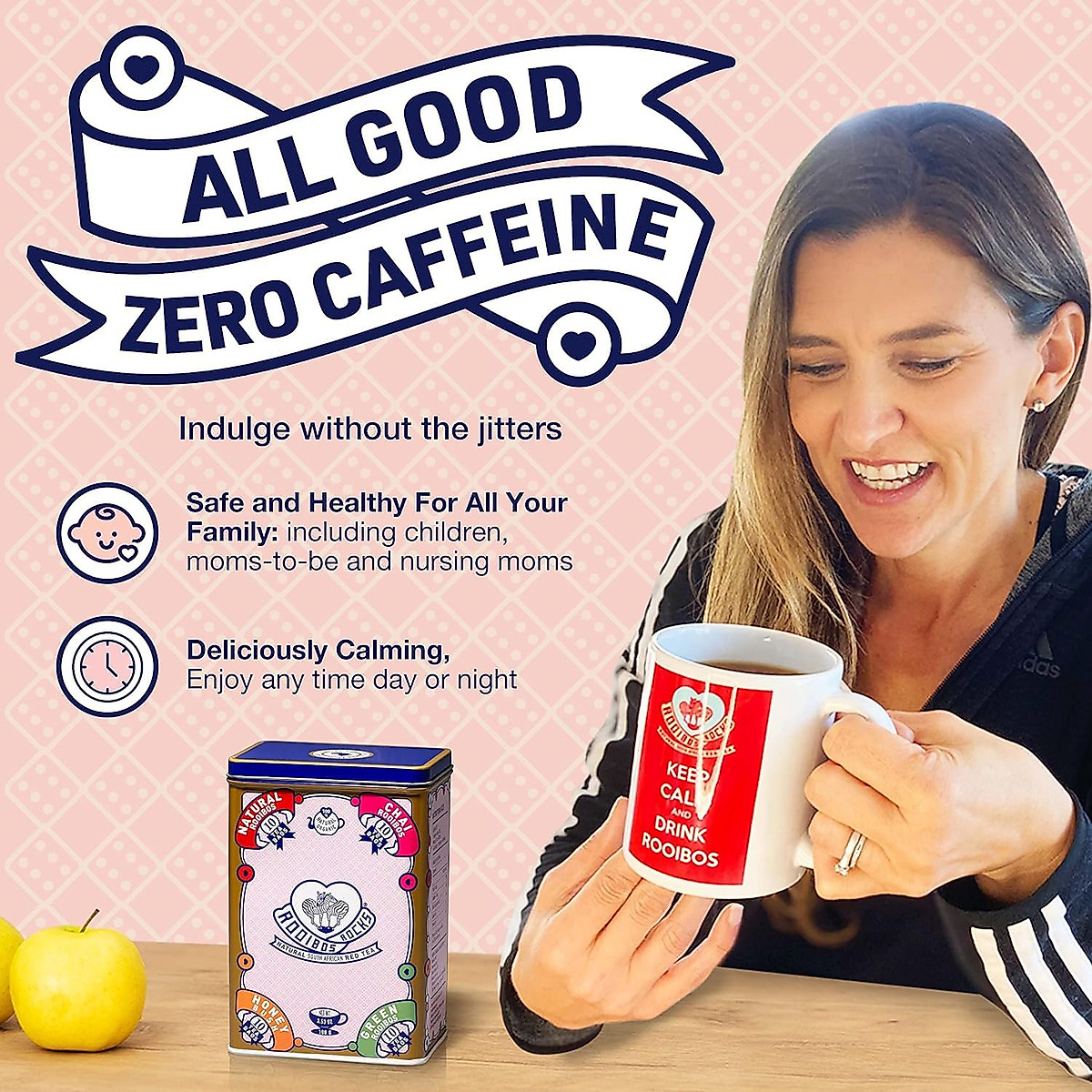 Vintage Rooibos Tea Tin 40 Variety Tea Bags Gift Set - 10 Tea Bags Each of our 4 Tea Varieties in a Nice, Ready-to-Gift Tin Can - Green & Red Rooibos Tea, Honeybush Tea & Chai Rooibos Tea Sampler Set