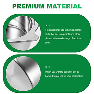 HEMOTON Shabu Hot Pot Stainless Steel Chinese Induction Shabu Pot Soup Bowls Stock Pot for Induction Cooktop Gas Stove (Silver) 24X19X8CM