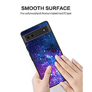 BENTOBEN Pixel 6a Case, Slim Fit Glow in The Dark Hybrid Hard PC Soft TPU Bumper Drop Protective Girls Women Boy Men Phone Cases Cover for Google Pixel 6a 6.1", Nebula/Galaxy