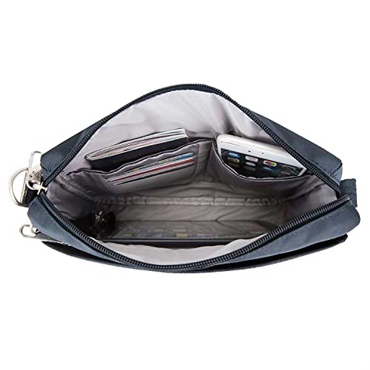 Travelon Women's Classic Anti-Theft Small East/West Crossbody Bag, Midnight, 10.5 x 8 x 2.5