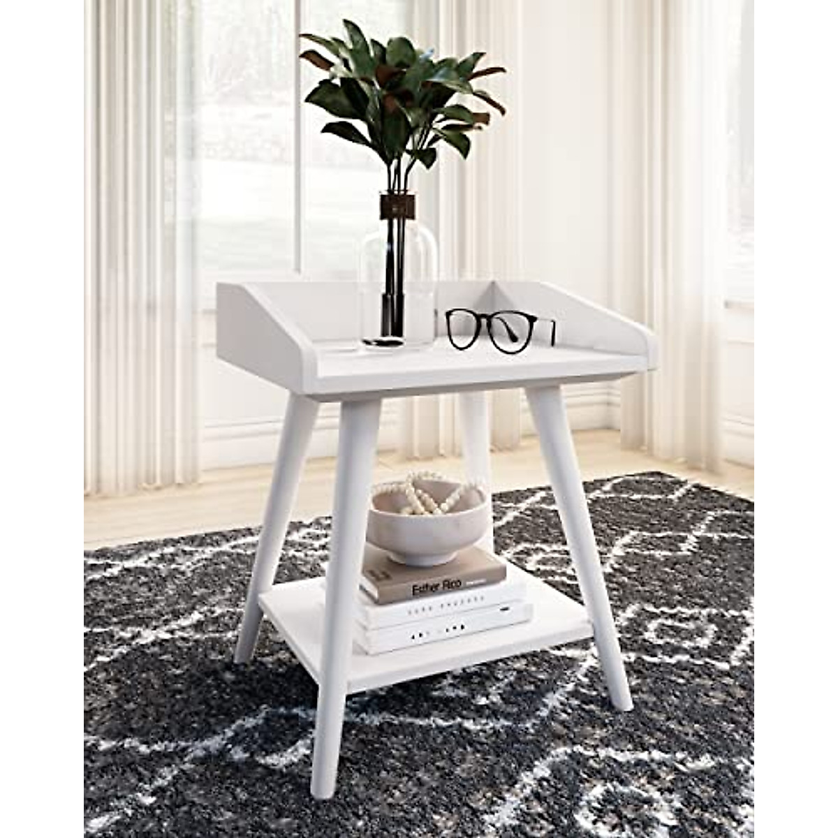 Signature Design by Ashley Blariden Modern Accent or End Table, White