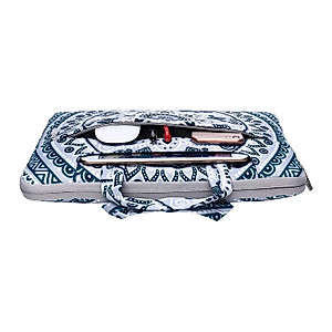 MOSISO Laptop Shoulder Bag Compatible with MacBook Air/Pro, 13-13.3 inch Notebook, Compatible with MacBook Pro 14 inch M3 M2 M1 Chip Pro Max 2023-2021, Polyester Briefcase Sleeve Mandala MO-MDL006