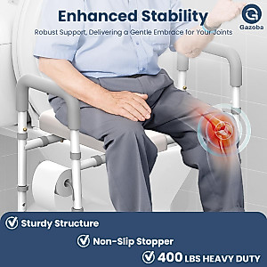 Raised Toilet Seat with Handles - Adjustable Elevated Toilet Seat Riser, 400 lbs Toilet Seat Riser for Seniors, Handicap and Disabled, FSA/HSA Eligible, Fit Any Toilet