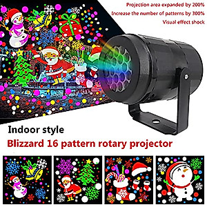 Holygloomy Christmas Projector Lights Outdoor, Christmas Snow Projector Light with 16 HD Multi-Festival Patterns LED Christmas Outdoor Projector Lights for Holiday House Birthday Party, 6498789