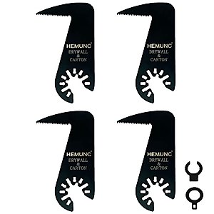 HEMUNC Drywall Blade for Oscillating Tool 4 Pack, Oscillating Saw Blades Fit Dremel, Dewalt, Fein Multimaster, Bosch, Makita, Milwaukee, Rockwell, Ryobi,Craftsman, Ridgid Multitool