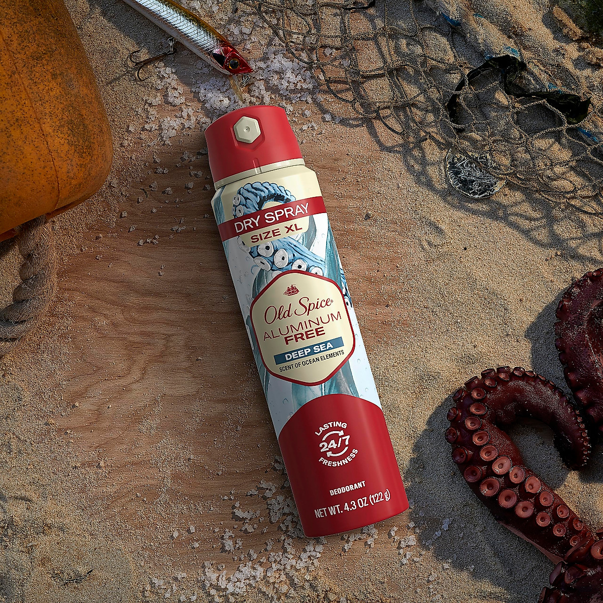 Old Spice Men's Aluminum Free Deodorant Dry Body Spray, Deep Sea, 24/7 Odor Protection, 4.3oz (Pack of 3)