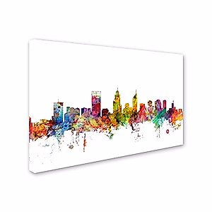 Perth Australia Skyline by Michael Tompsett, 30x47-Inch Canvas Wall Art