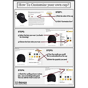 Custom Baseball Cap - Embroidered Hats Men & Women Personalized Cap Add Your Own Text Logo Dad Hat Black