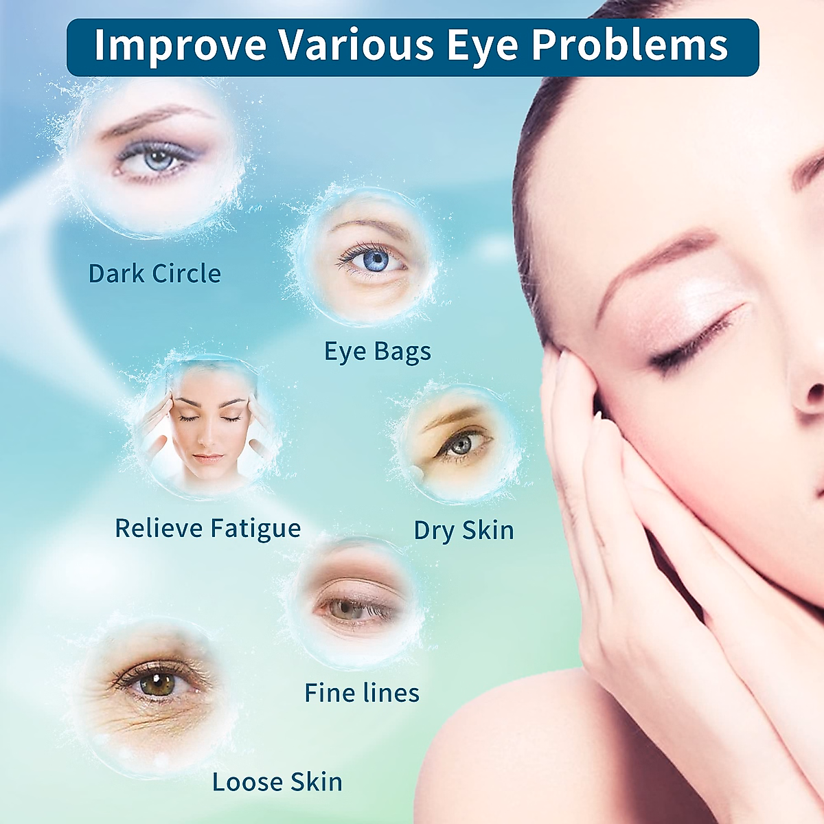 MaeDouy Mini Portable Water Drop Shape Facial & Eye Skin Care Tools - Personal Vibrating Handheld Massage Ball,for Improves Dark Circles,Eye Bags,and Fine Lines,Facial Skin Laxity and Aging-Dark Green