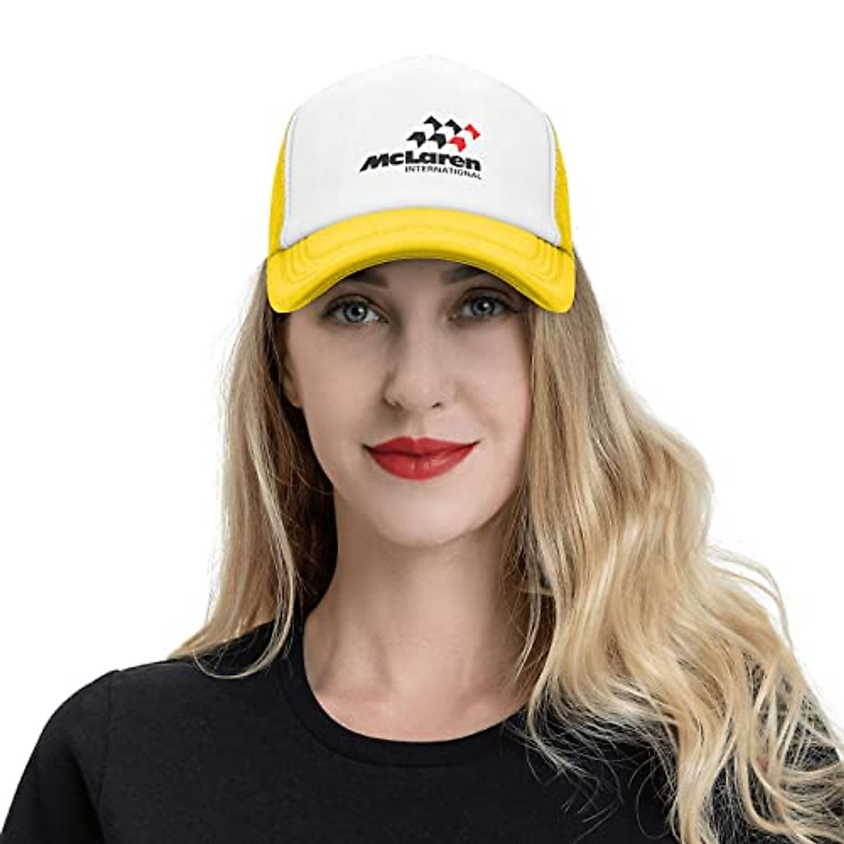 GIMLY Mclaren-F1-Logo- Hats Baseball Cap Baseball Hat Unisex Adjustable Fashion Outdoors Mesh Hat Sunhat Yellow