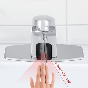 Automatic Sink Faucet for Kitchen Bathroom, Zinc Alloy Water Tap Sink Faucet Built in Infrared Sensor for Home Hotel Commercial