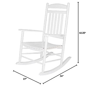 Shine Company 4331WT Maine Outdoor Patio Rocking Chair, White