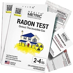 Radon Test Kit for Home - Easy to Use Charcoal Radon Gas Detector for Peace of Mind | 48-96h Short Term EPA Approved Radon Tester | Includes Lab Fees | Protect Yourself and Your Family | 2-Pack