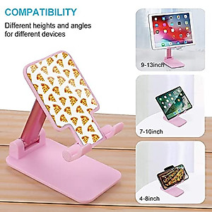 Happy Pizza Foldable Desktop Cell Phone Holder Portable Adjustable Stand for Travel Desk Accessories