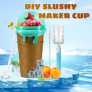 Slushie Maker Cup, TIKTOK Slushy Cup Magic Quick Frozen Smoothies Cup, 500ml Slushie Cup Homemade Milk Shake Ice Cream Maker Cooling Cup DIY for Family (Coffee)