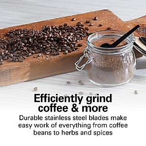 Hamilton Beach Electric Coffee Grinder for Beans, Spices and More, with Multiple Grind Settings for up to 14 Cups, Removable Stainless Steel Chamber, Grey (80396C), 10 oz