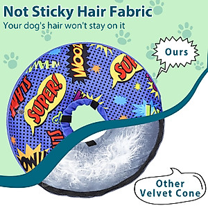Crazy Felix Inflatable Dog Cone for Large Medium Small Dogs Soft Cone for Dogs After Surgery to Stop Licking and Scratching Donut Dog Recovery Collar with Pattern Elizabethan Collar for Dogs(Blue,M)