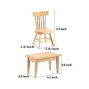 28Pcs Dollhouse Furniture Set, 1/12 Dollhouse Decoration 1Pc Wooden Dining Table and 4Pcs Chair, 1Pc Mini Carpet Turkey Rugs, 4 Sets Dinner Plate for Kids Gift