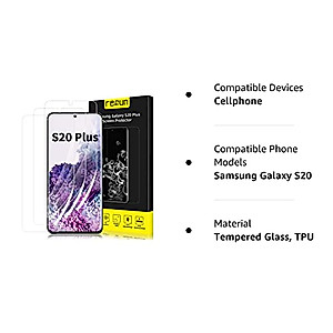 REFUN 3 PACK Screen Protector for Samsung Galaxy S20 Plus/Galaxy S20+ 5G (6.7"), Easy to Install, Bubble Free, Case Friendly, Fingerprint ID Compatible, Scratch Resistant Flexible Clear TPU Film (S20 Plus (6.7 inch) HD Clear)