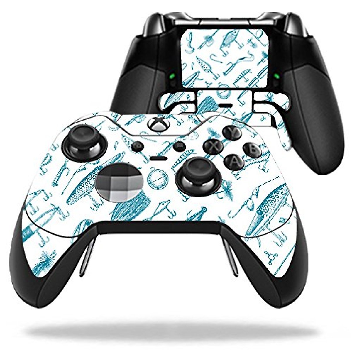 MightySkins Skin Compatible with Microsoft Xbox One Elite Controller – Teal Lures | Protective, Durable, and Unique Vinyl Decal wrap Cover | Easy to Apply, Remove, and Change Styles | Made in The USA
