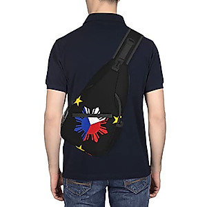 Cute Philippines Flag Sling Bag Crossbody Chest Bag Travel Hiking Daypack Filipino Shoulder Bag for Women Men