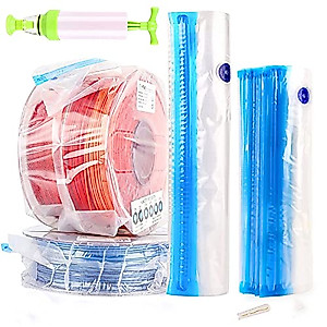 3Dman Filament Storage Bag Vacuum Kit, 20 x Cleaning Drying Sealed Bags (13.4 x 11.8 inch) for 3D Printers, with 1 Hand Pump, 1 Sealing Clip