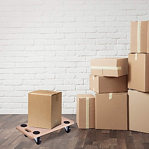 Goplus Furniture Moving Dolly, Heavy Duty Wood Rolling Mover with Wheels for Piano Couch Fridge Heavy Items, Securely Holds 500 Lbs (23" x11.5" Platform)