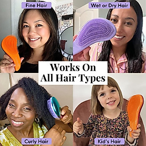 Detangler Brush & Wide Tooth Comb Gift Set - Ideal Gifts Under 10 Dollars for Womens Stocking Stuffers & Teenage Girls Gifts Ideas, Pink