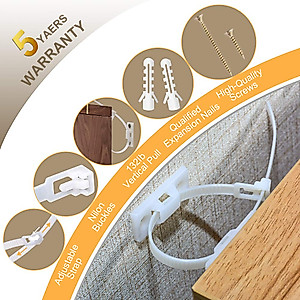 Furniture Straps,(20-Pack) Wall Anchor, Furniture Anchors for Baby Proofing Safety, Anti Tip Furniture Kit, Furniture Wall Straps, Bearing 132Ib, Nylon Straps