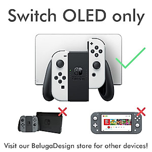 BelugaDesign Girl Gamer Case | Dockable Soft Anime Streaming Pastel Cute Snap on Cover Shell | Compatible with Nintendo Switch OLED Console Joycons (Switch OLED, Clear Blue)