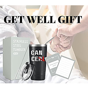 Onebttl Cancer Gifts for Women, Men, 20oz Insulated Mugs With Lid, Surgery Gifts for Friends With Cancer, Chemo Patients - Cancel Cancer
