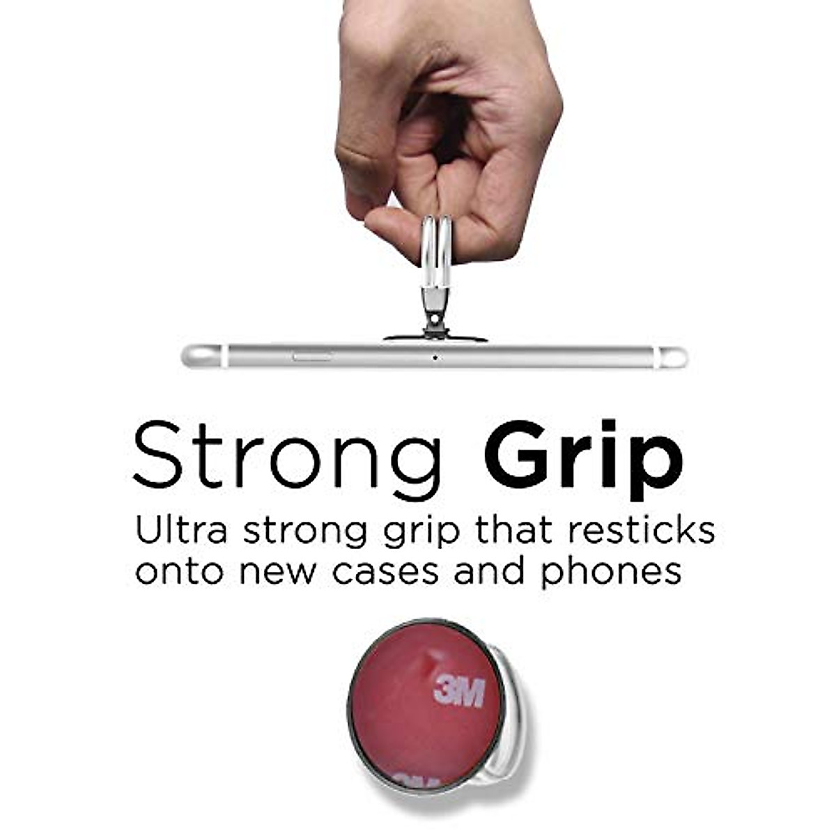 Aduro Phone Ring Holder [3-in-1] - Phone Ring, Phone Stand, Phone Car Vent Mount, Finger Grip Phone Holder for All iPhone, Samsung Galaxy (Black)