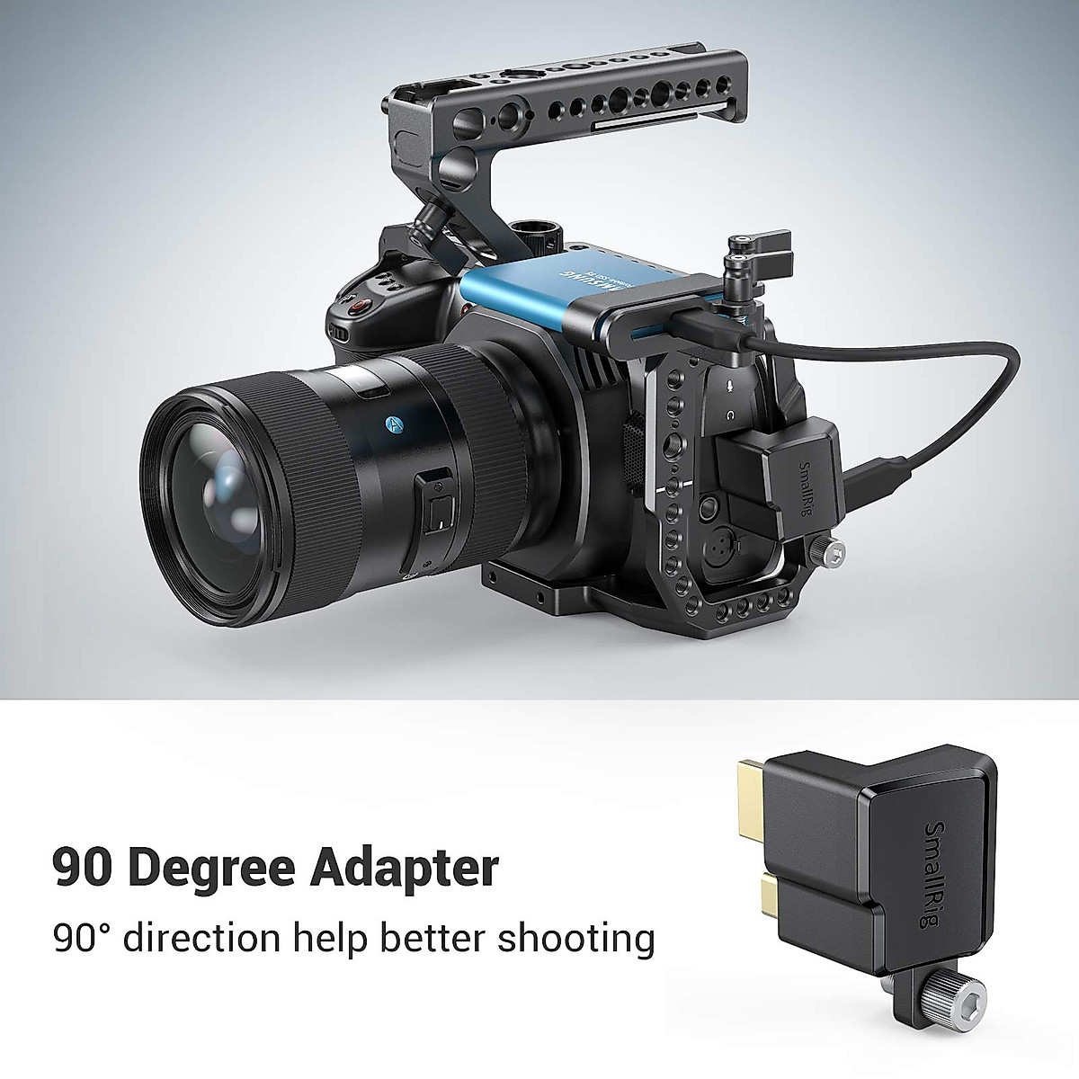 SmallRig Right-Angle Adapter for USB-C, Only for Blackmagic Pocket Cinema Camera BMPCC 4K Camera Cage - AAA2700