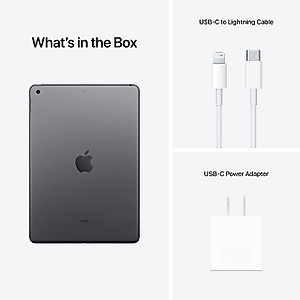 Apple iPad (9th generation): with A13 Bionic chip, 10.2-inch Retina display, 256GB, Wi-Fi, 12MP front/8MP back camera, Touch ID, all-day battery life – Space Gray