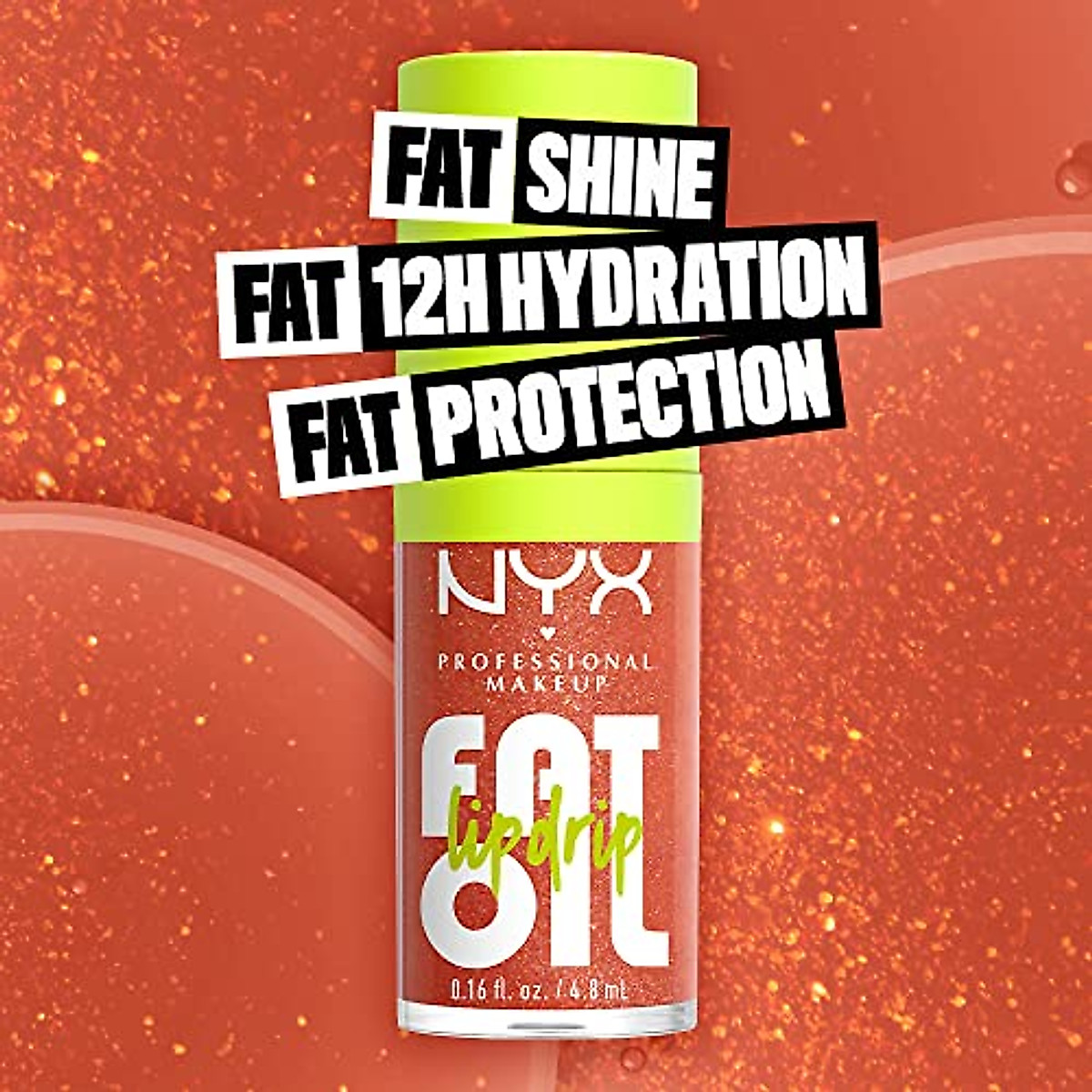 NYX PROFESSIONAL MAKEUP Fat Oil Lip Drip, Moisturizing, Shiny and Vegan Tinted Lip Gloss - Follow Back (Shimmering Warm Nude)